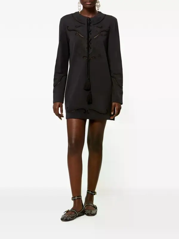 MARANT ETOILE Elka Dress Washed Heavy Cotton Jersey With Broderie Anglaise