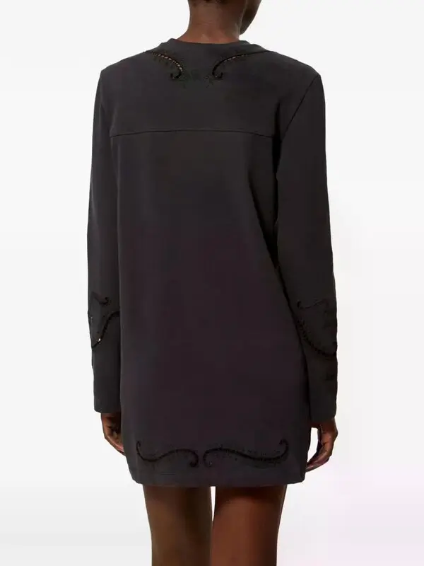 MARANT ETOILE Elka Dress Washed Heavy Cotton Jersey With Broderie Anglaise