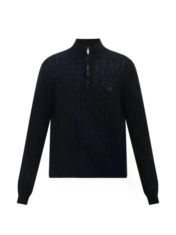 Etro Quarter-zip Cable Knit Sweater - Blue