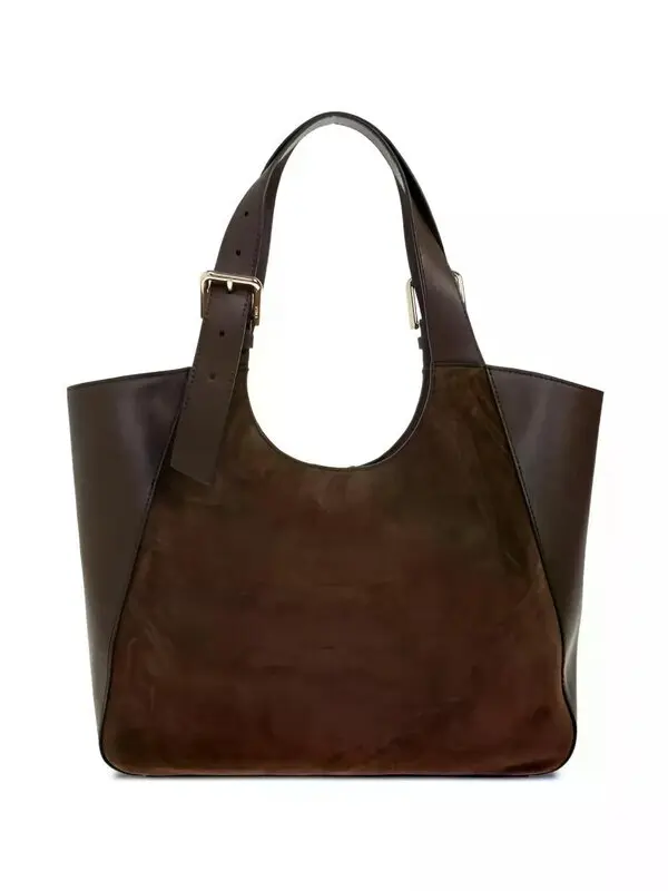 Furla Suede Panelled Shoulder Bag - Brown