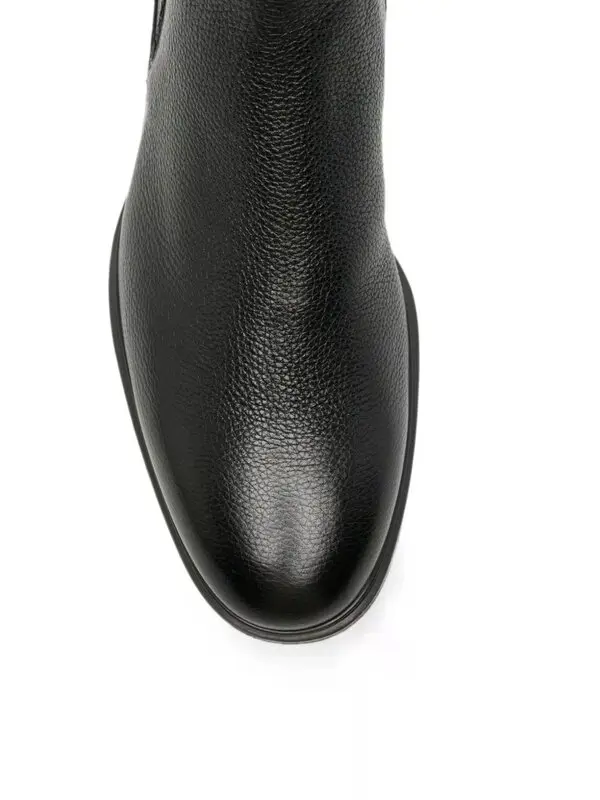 Santoni Easy Grained Leather Chelsea Boots
