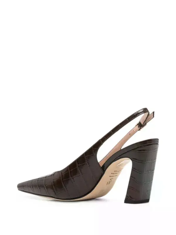 STUART WEITZMAN Croc-effect Slingback Pumps