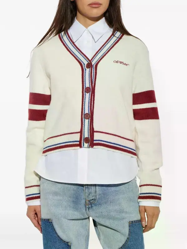 Off-White Logo-embroidered Cardigan