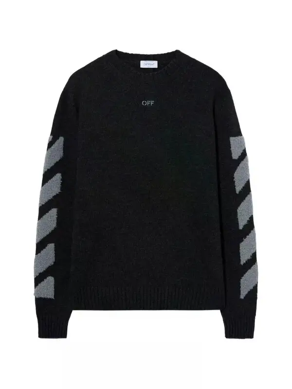 Off-White Diag Fuzzy-knit Sweater - Black