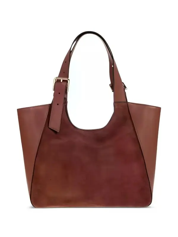 Furla Suede Panelled Tote Bag - Brown