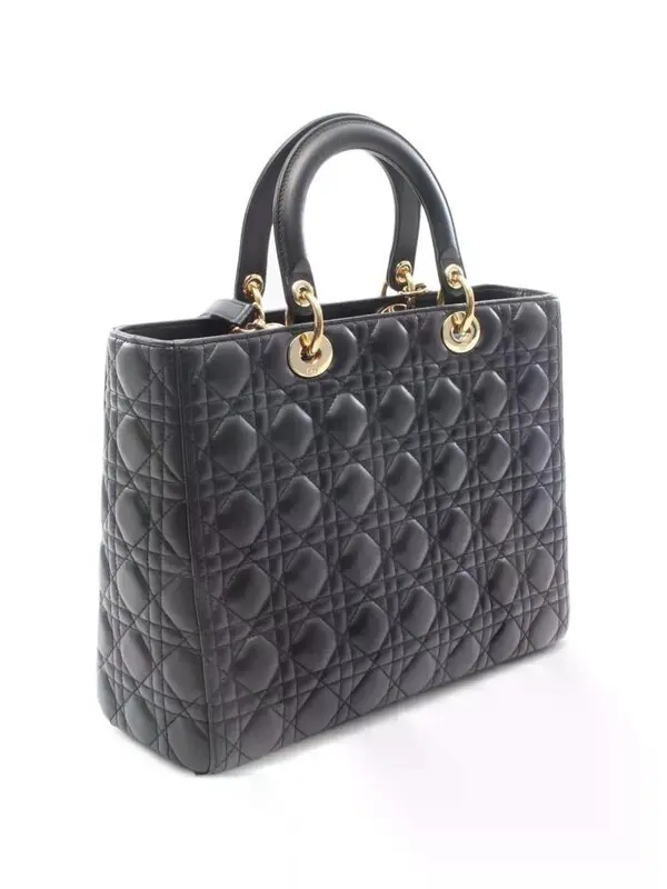 Dior Lady Cannage Tote Bag - Black