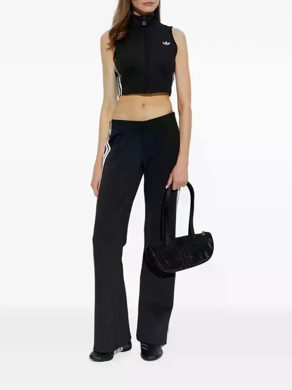 Adidas Logo-embroidered Side-stripe Track Pants - Black