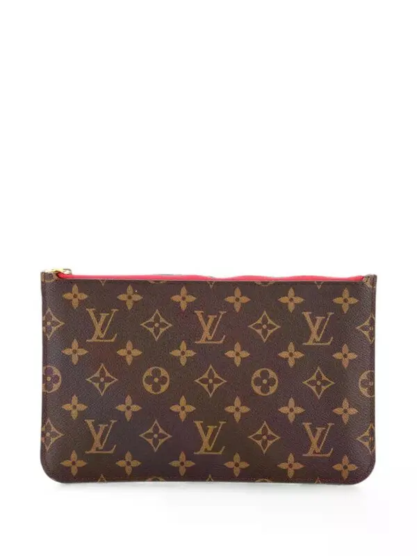 LOUIS VUITTON Neverfull Pochette Monogram Canvas Large Pouch - Brown