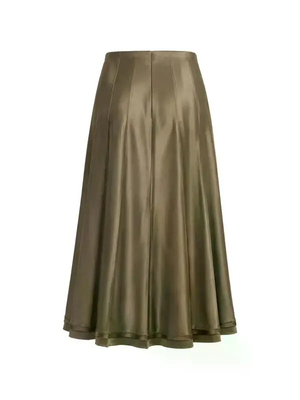 Vince Pleated Satin Skirt - Grey