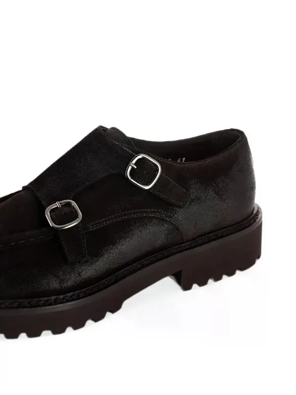 DOUCAL'S Double-buckle Apron-toe Monk Shoes
