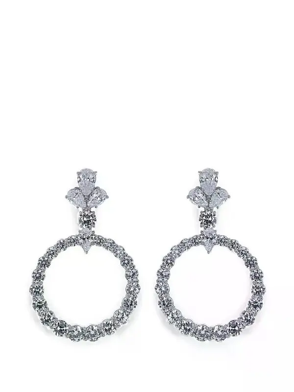 FANTASIA BY DESERIO Small Circle Drop Earrings - Silver