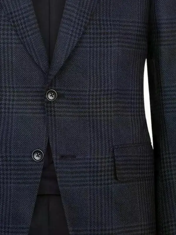 TOM FORD Prince Of Wales Check Single-breasted Jacket - Blue
