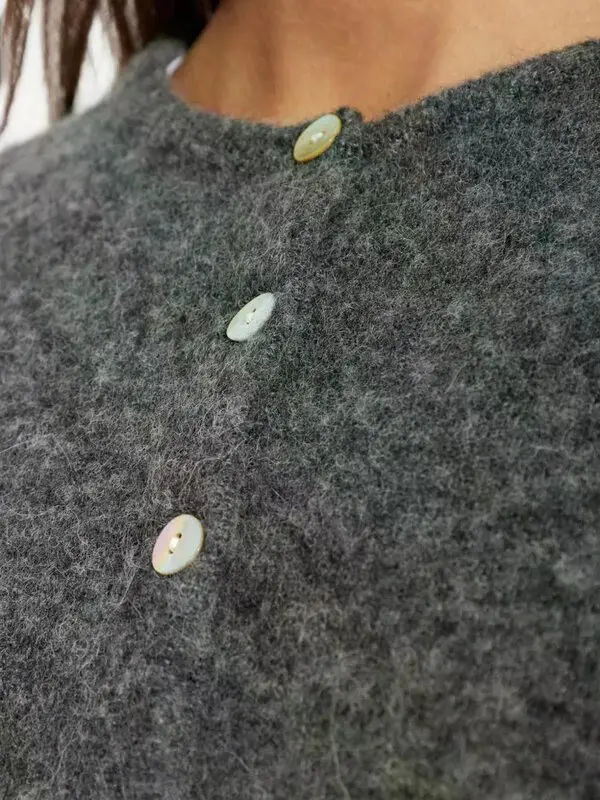 American Vintage Round Neck Button-fastening Cardigan