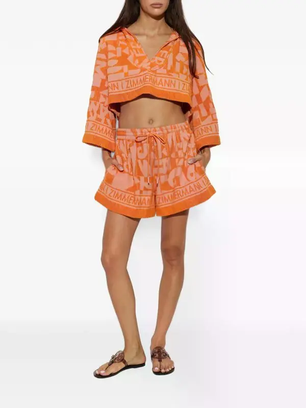 Zimmermann Solstice Logo-jacquard Shorts