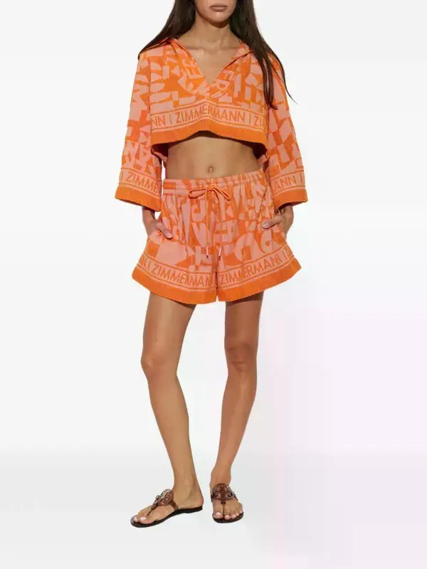 Zimmermann Solstice Logo-jacquard Shorts - Orange