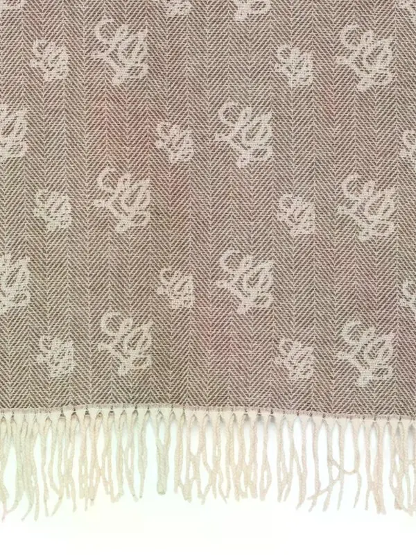 Liu Jo Herringbone-pattern Monogram-print Scarf