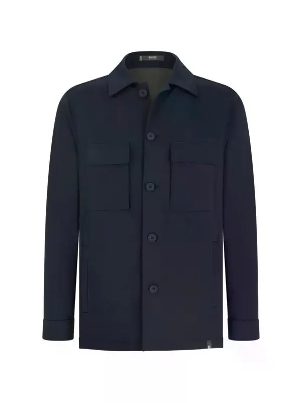 Boggi Milano Shirt Jacket Double Nylon Stretch B Tech - Blue