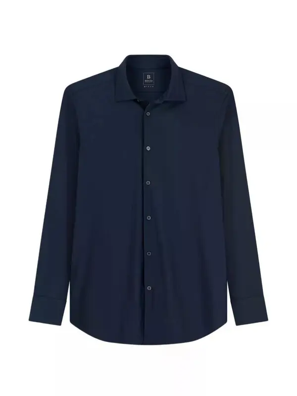 Boggi Milano Shirt In Stretch Nylon B Tech Slim Fit - Blue