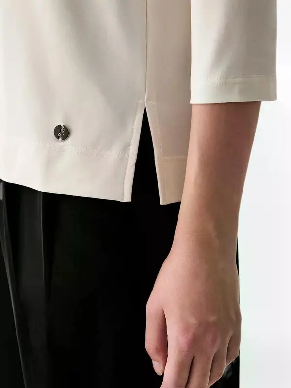 Joseph Ribkoff Three-quarter Sleeve Top With Contrast Trim - Neutrals
