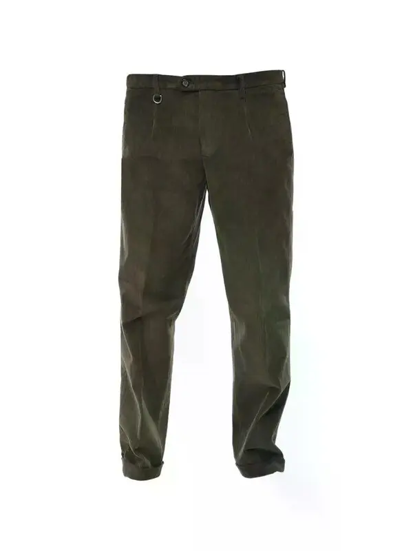 PAOLO PECORA Pleated Corduroy Trousers - Green