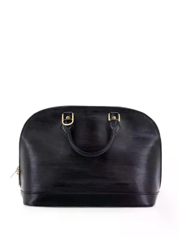 LOUIS VUITTON Vintage Alma Handbag Epi Leather Pm Satchel - Black
