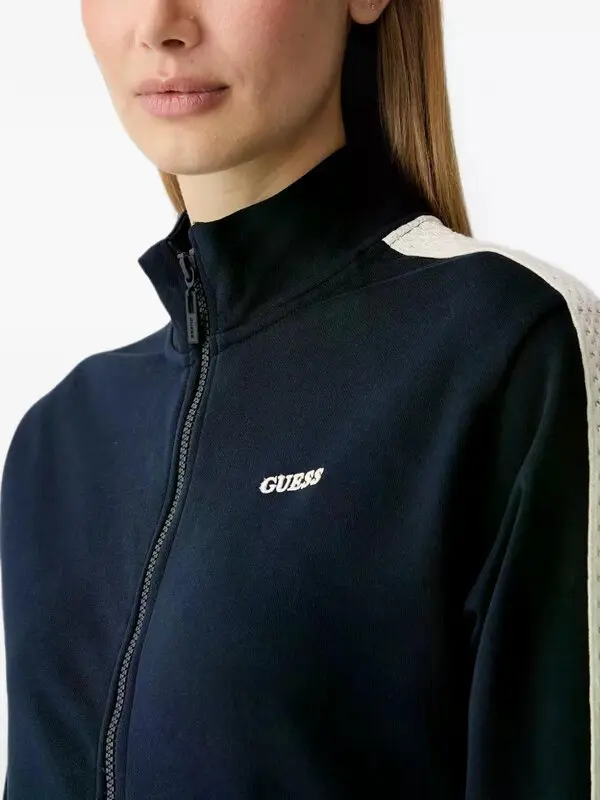 Guess Logo-embroidered Zip-up Jacket