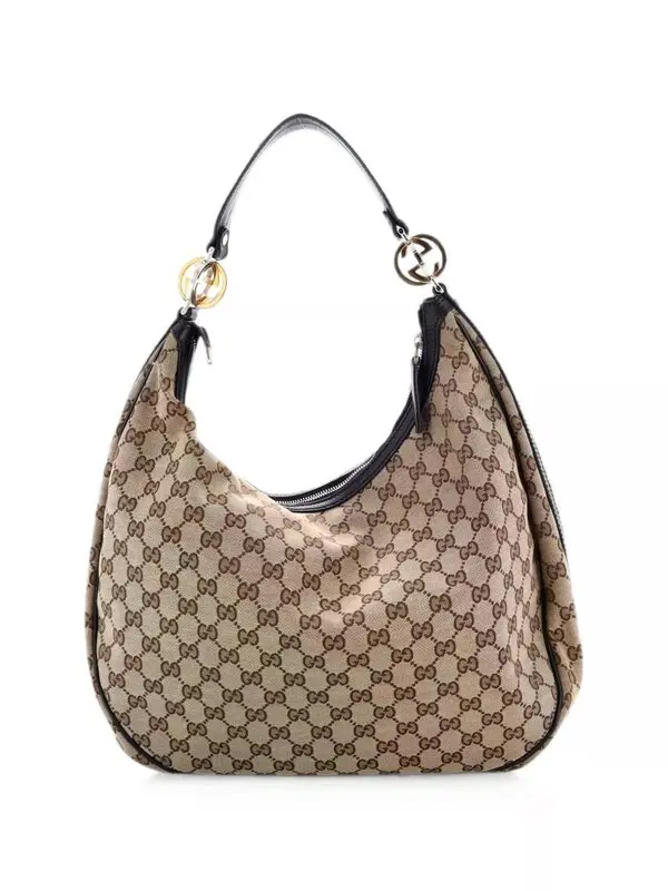 Gucci Twins Gg Canvas Large Hobo Bag - Black