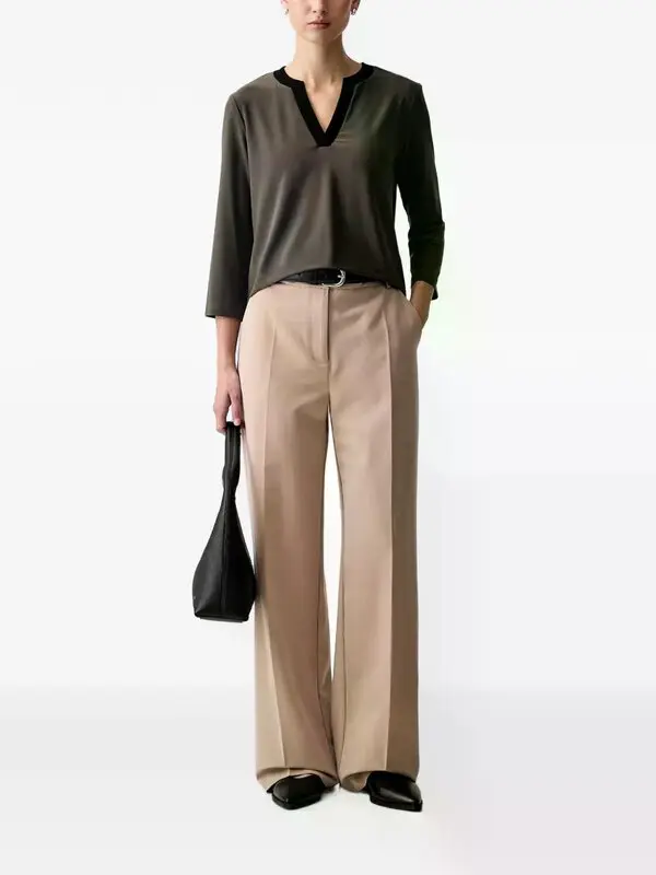Joseph Ribkoff V-neck Three-quarter Sleeve Top With Contrast Trim