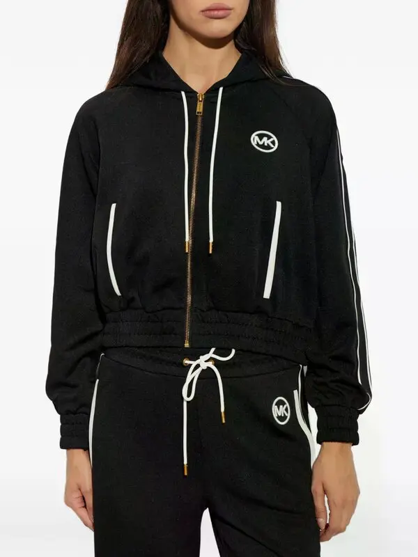 Michael Kors Logo Embroidered Zip-up Hoodie