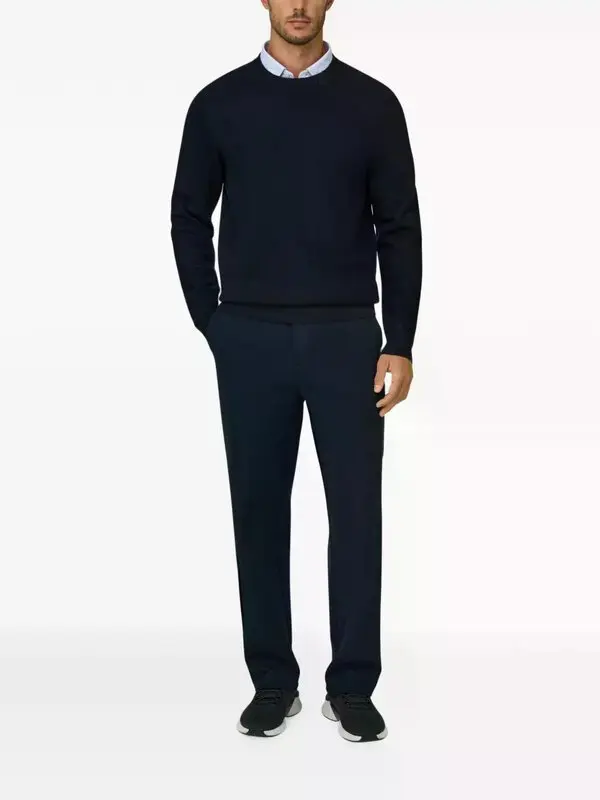 Boggi Milano Crew Neck Jumper In Merino Wool-blend Wooltech