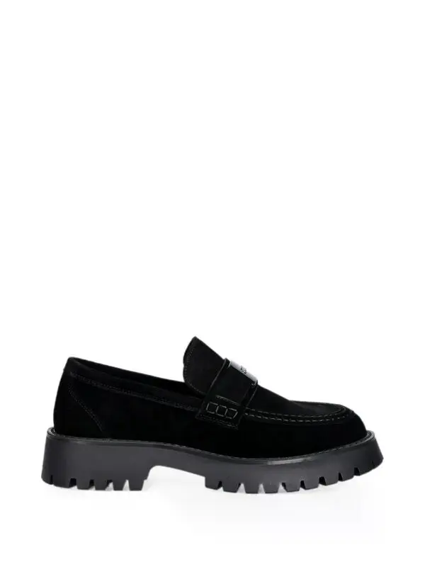 Guess Logo-plaque Chunky-sole Loafers - Black