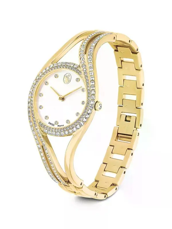 SWAROVSKI 28mm Round Watch With Crystal Embellishments