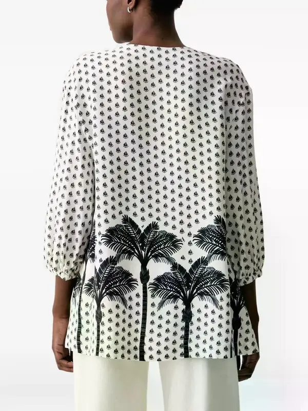 Marc O'polo Palm Print V-neck Tunic