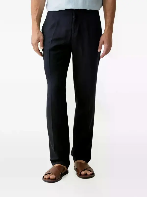 Guess Pressed-crease Straight-leg Trousers - Blue