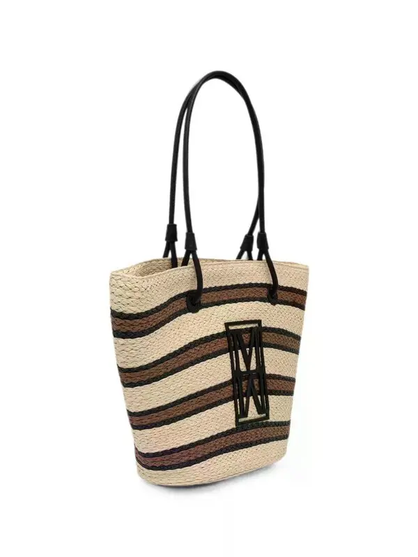 Marc O'polo Large Striped Logo-patch Tote Bag