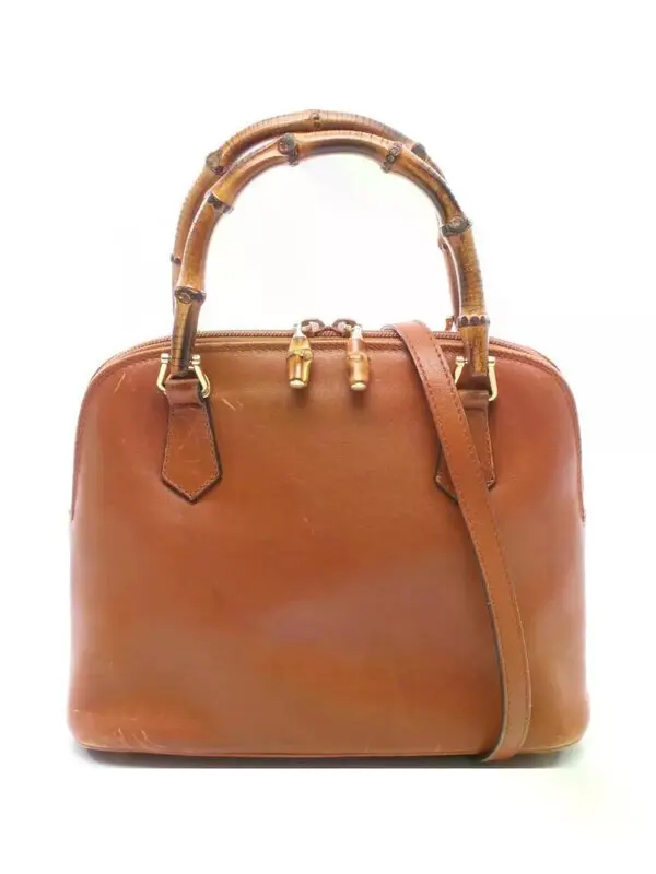 Gucci 2000s Bamboo-handle Leather Tote Bag - Brown
