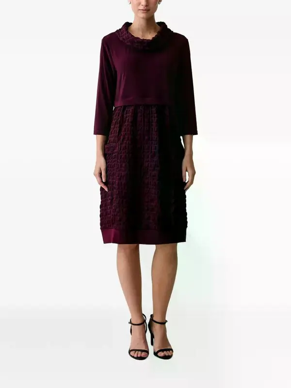Joseph Ribkoff Textured Cowl Neck Dress - Purple