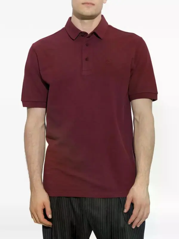 Etro Embroidered-logo Polo Shirt - Red