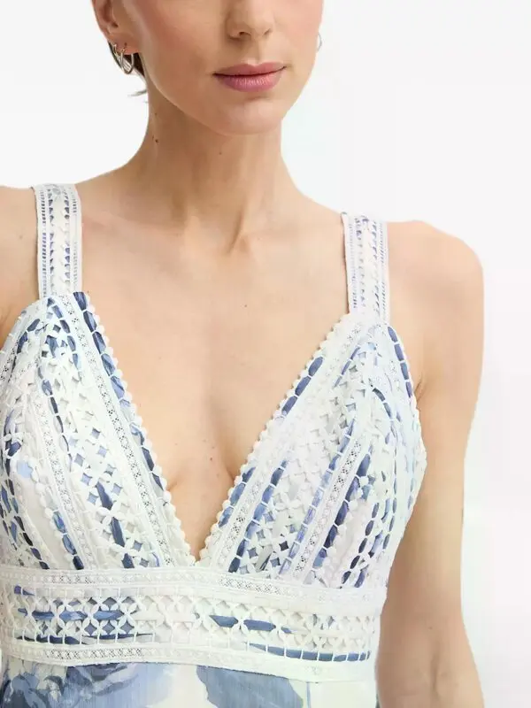 Guess Floral Print Ruffled Maxi Dress