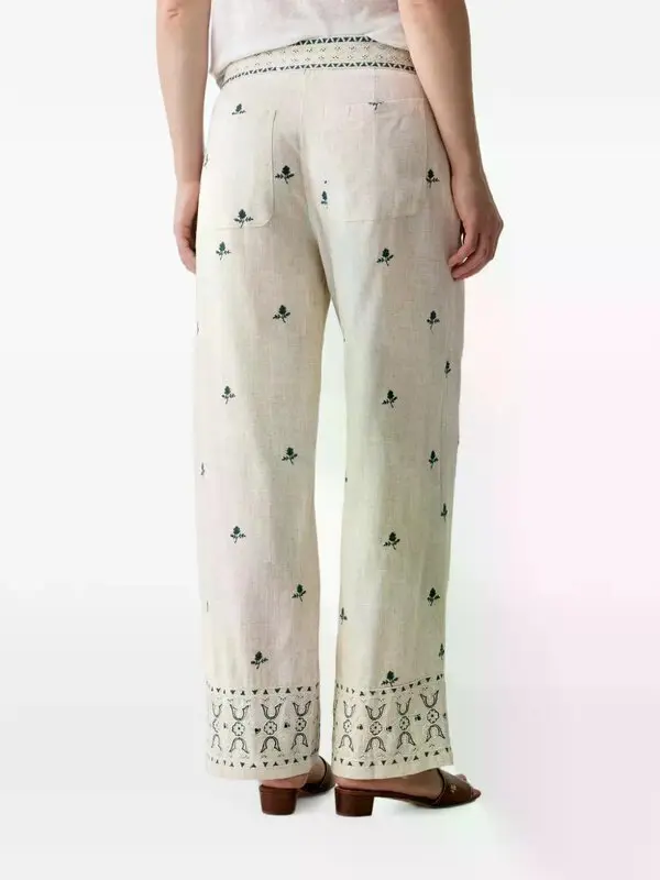 HOSS INTROPIA Embroidered Straight-leg Trousers