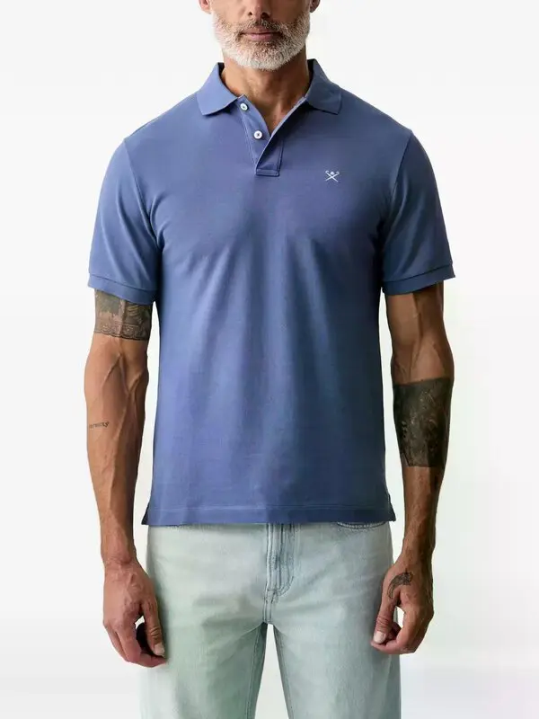HACKETT LONDON Logo-embroidered Buttoned Polo Shirt