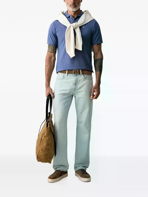 HACKETT LONDON Logo-embroidered Buttoned Polo Shirt