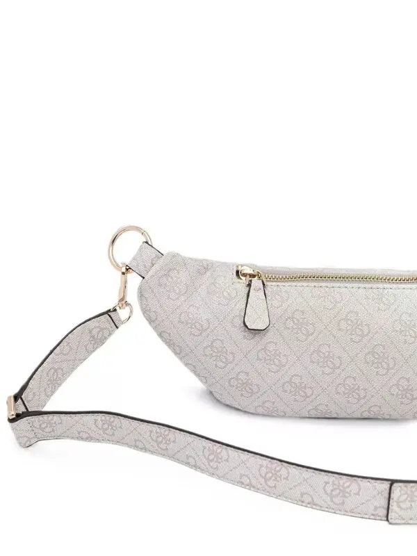 Guess Latona Monogram Print Logo Plaque Belt Bag