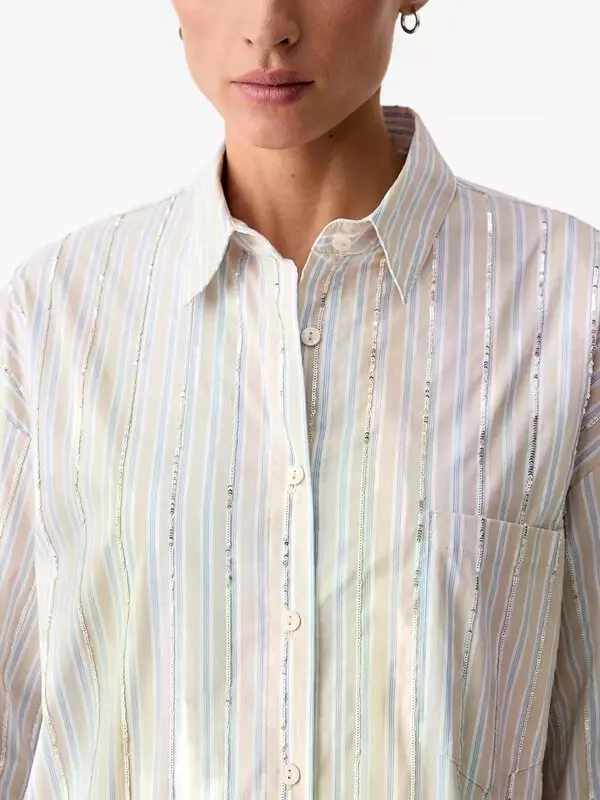 ISABELLE BLANCHE Embellished Striped Shirt