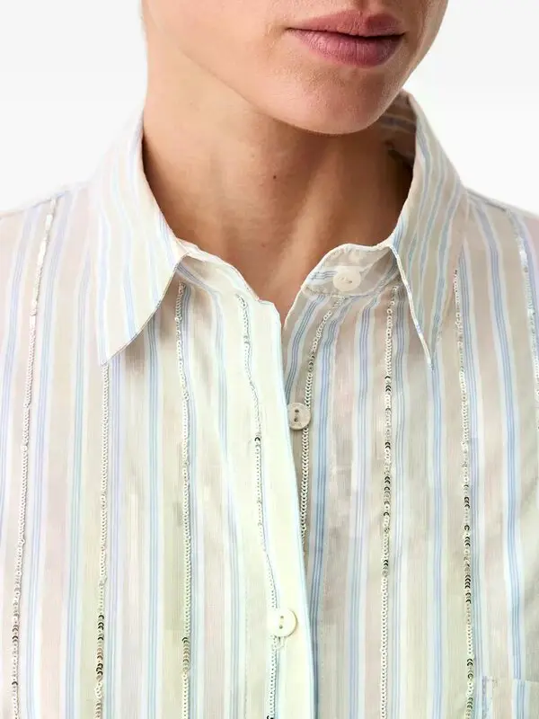 ISABELLE BLANCHE Embellished Striped Shirt