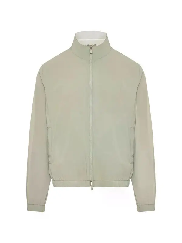 MANDELLI Logo-embroidered Zip-up Jacket - Green