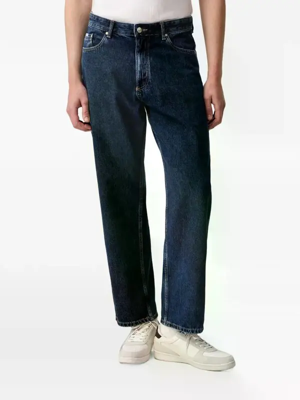 Marc O'polo Straight-leg Logo-patch Jeans - Blue