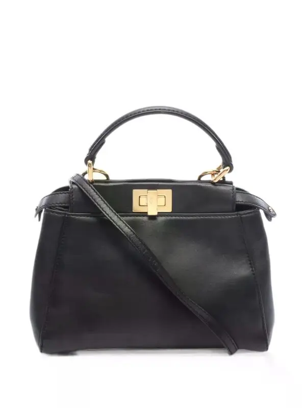 Fendi 2010s Mini Peekaboo Tote Bag - Black