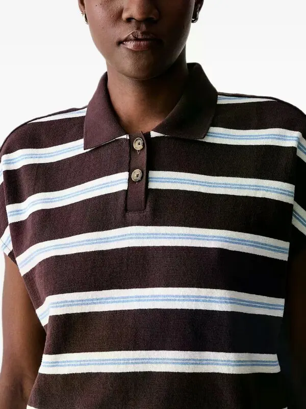 Marc O'polo Striped Short-sleeve Polo Shirt - Brown