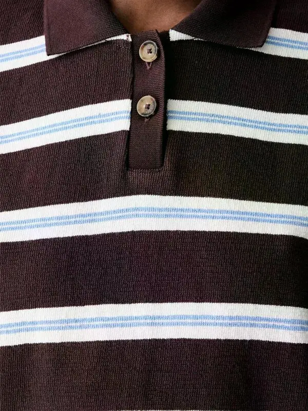 Marc O'polo Striped Short-sleeve Polo Shirt - Brown